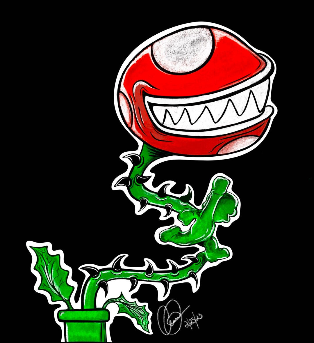 Piranha Plant Gulp Sticker! - Etsy