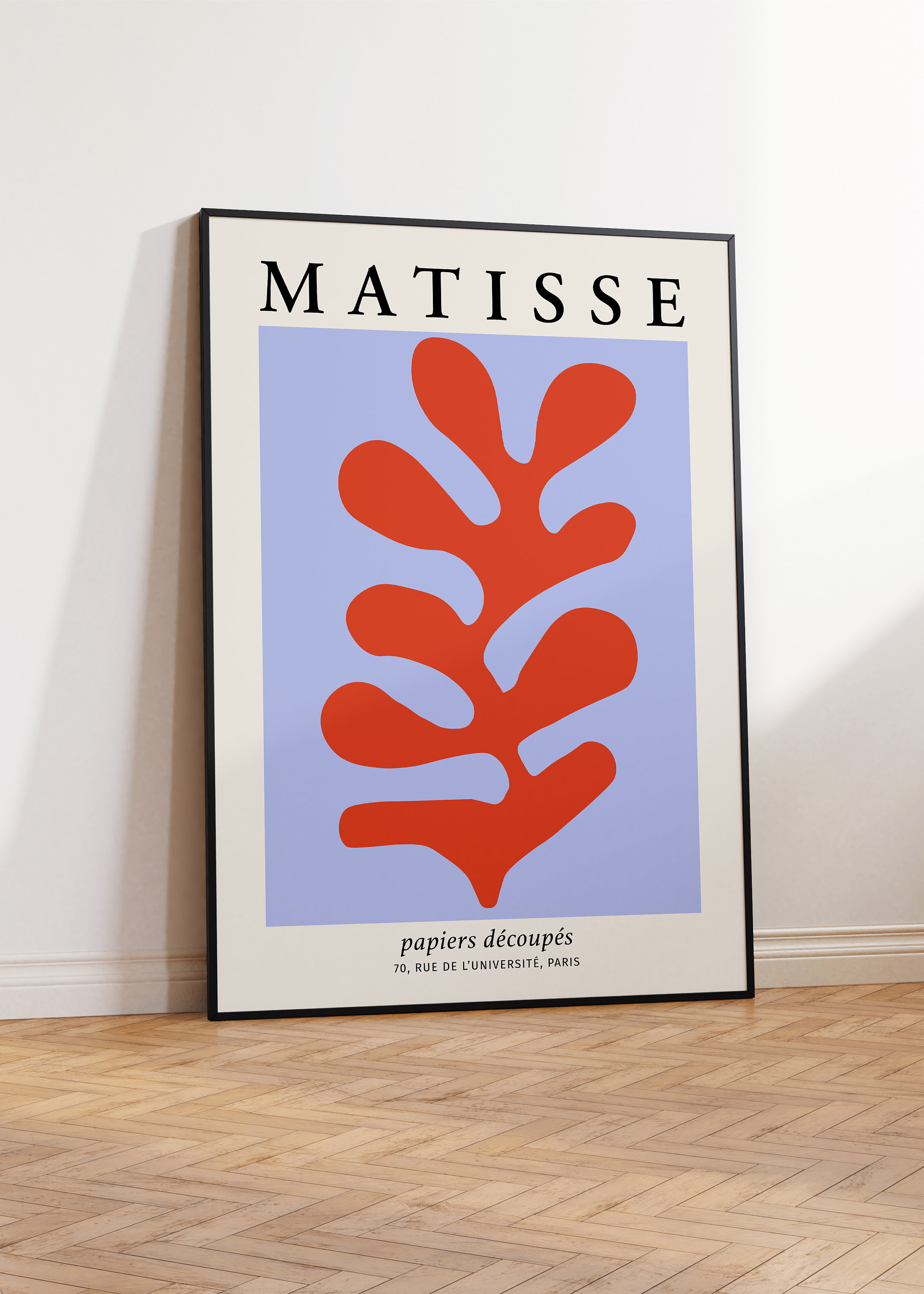 Matisse Cut Outs Poster Blue and Red Matisse Leaf Art Print - Etsy