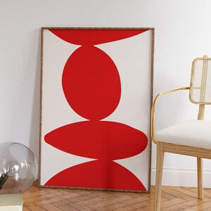 Abstract Red Wall Art, Bold Red Art Print, Bold Modern Art ...