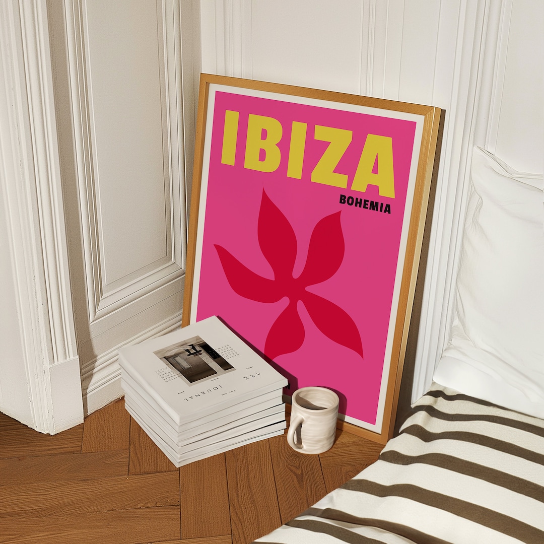 Impression de voyage Ibiza, impression de voyage aux couleurs vives, affiche Ibiza, affiche ...