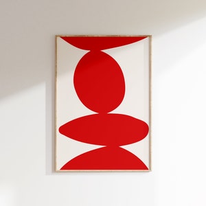 Abstract Red Wall Art, Bold Red Art Print, Bold Modern Art ...