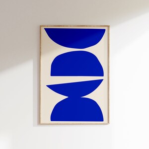 Abstract Blue Art Print, Bold Blue Abstract Wall Art, Modern Art ...