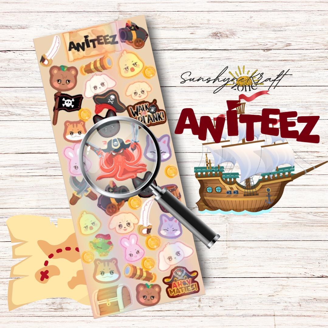 Aniteez Borderless Deco Sticker Sheet(k-pop, Jjoongrami, Ddeongbyeoli ...