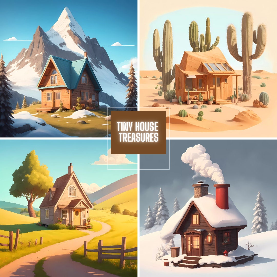 20 Tiny Houses Coloring Book | Printable Adult Kid Pages| Stress Relief ...