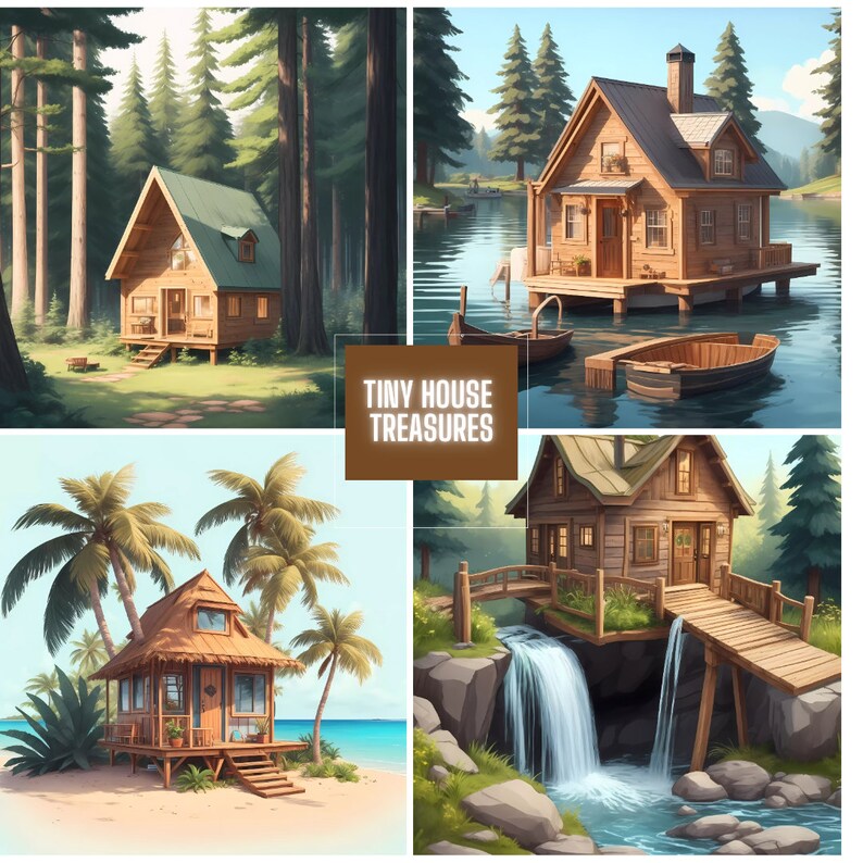 20 Tiny Houses Coloring Book | Printable Adult Kid Pages| Stress Relief ...