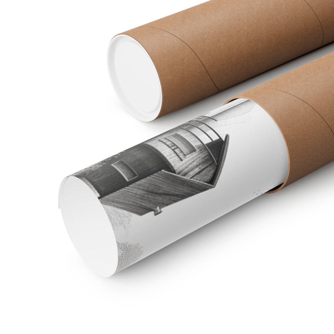 Lakefront Cabin Escape Sketch|neutral|landscape Drawling Wall Art ...