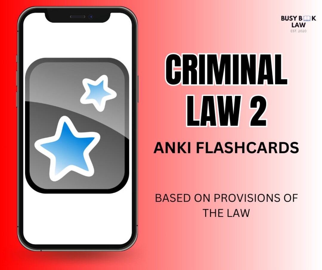 Anki Digital Law Flashcards: Criminal Law 1 Revised Penal Code Book 2 - Etsy