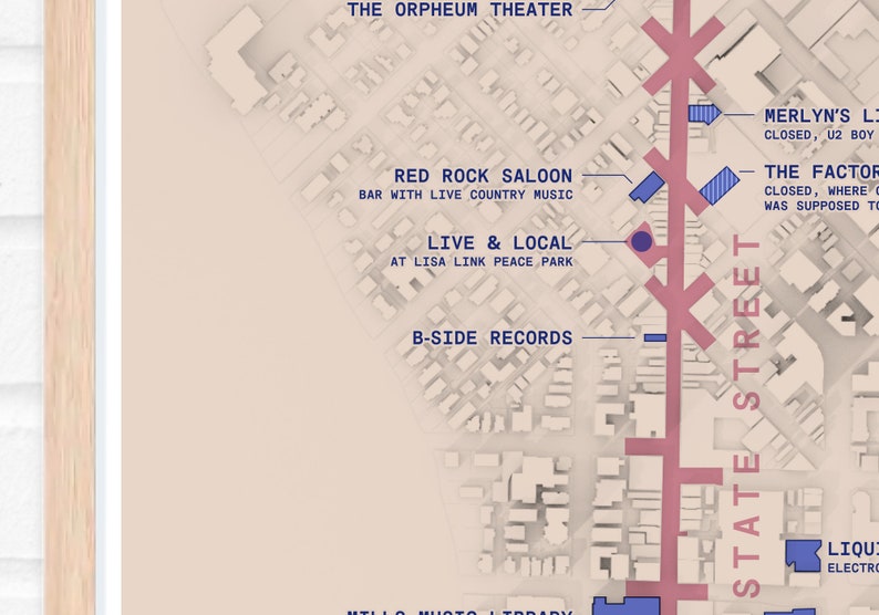 Madison WI / Sounds of State Street / Map Art Print - Etsy