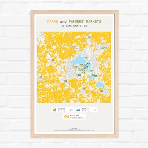 Madison WI / Farms and Farmers' Markets / Map Art Print - Etsy