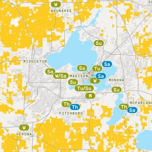 Madison WI / Farms and Farmers' Markets / Map Art Print - Etsy