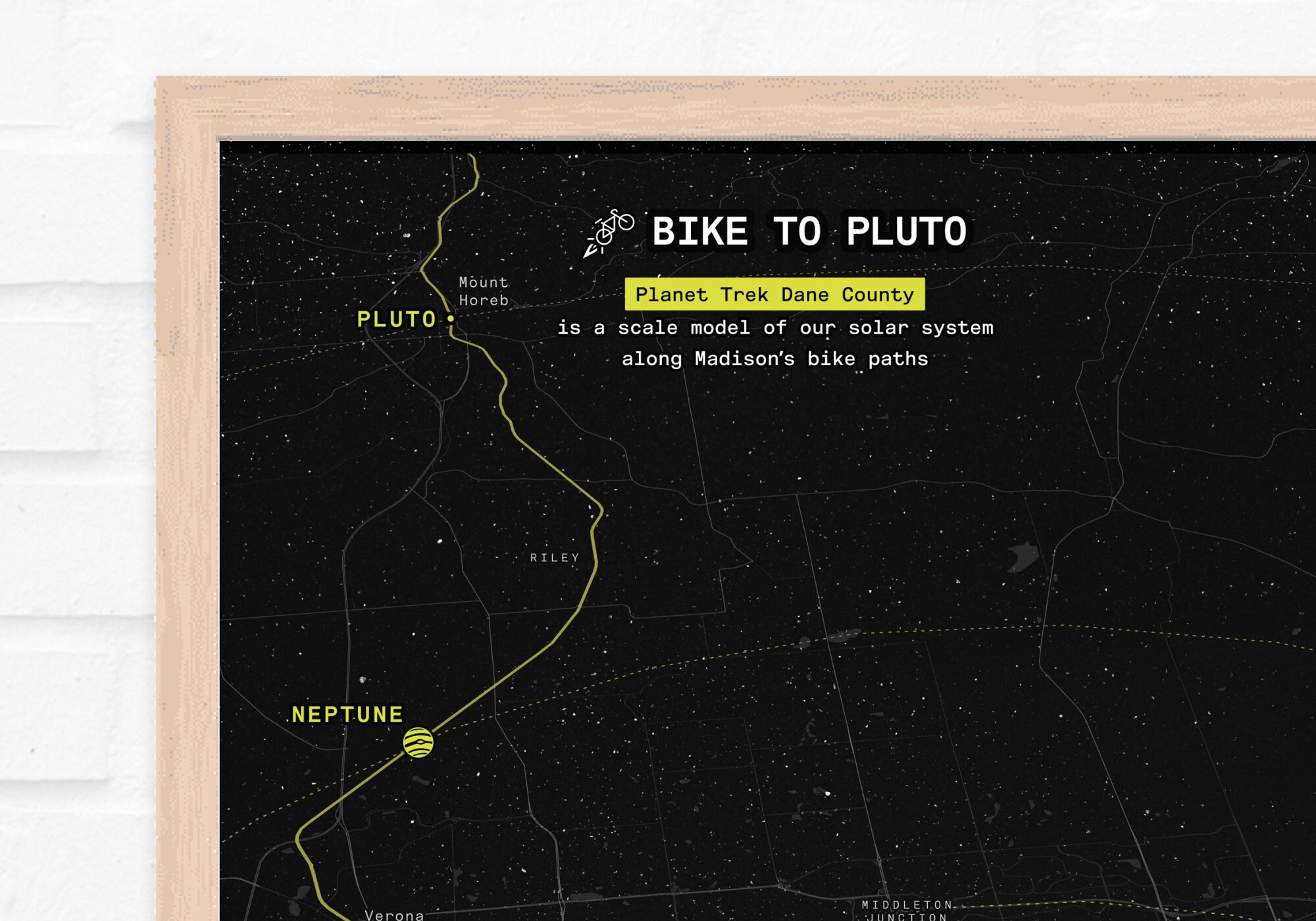 Madison WI / Bike to Pluto / Map Art Print - Etsy