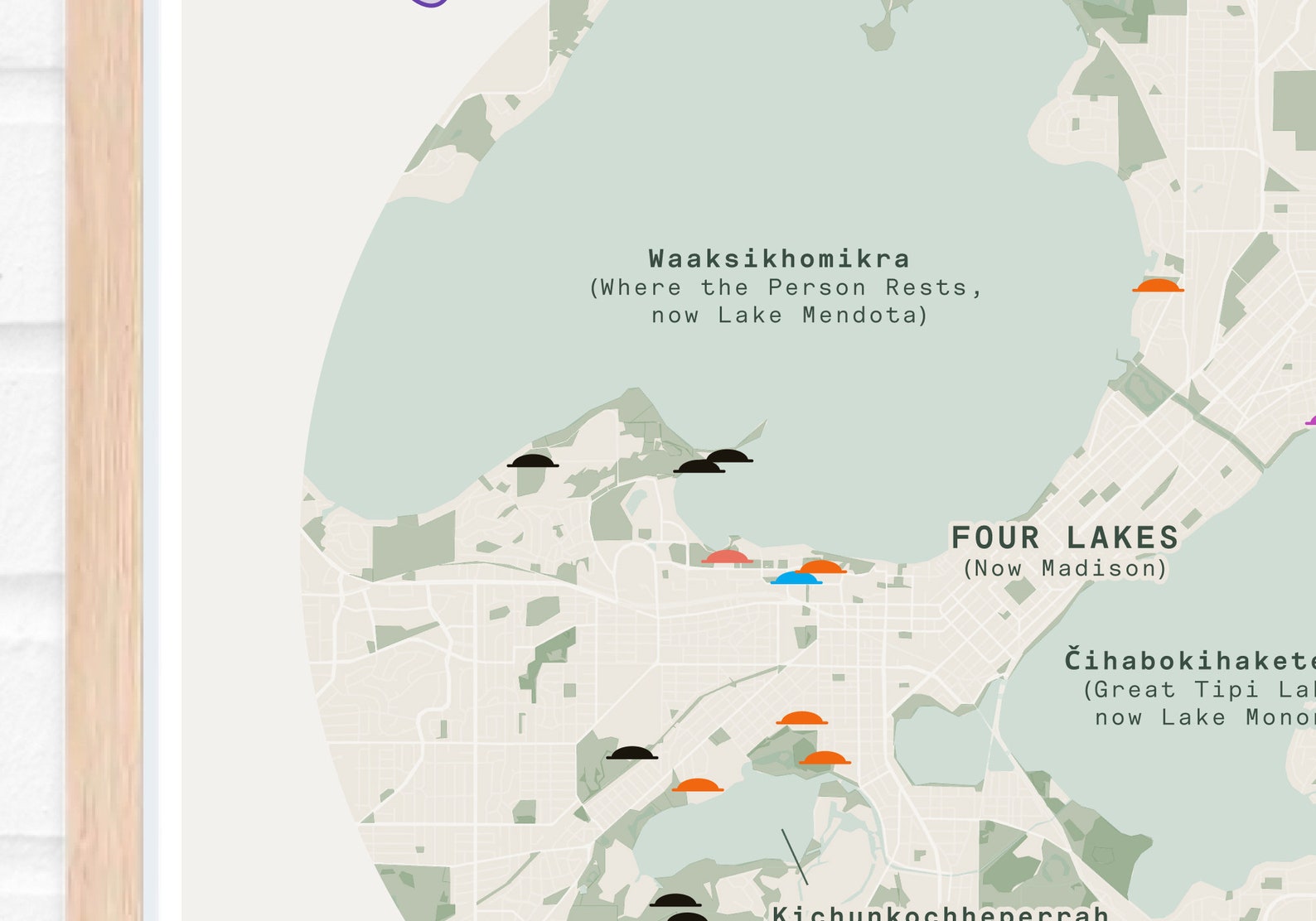 Madison WI / Effigy Mounds of the Ho-chunk Nation / Map Art Print - Etsy