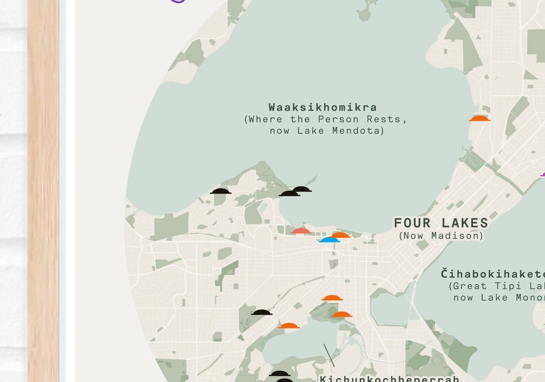Madison WI / Effigy Mounds of the Ho-chunk Nation / Map Art Print - Etsy