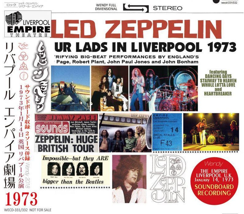 Led Zeppelin Liverpool 1973 2CD | Dual Soundboard Sources | Rare Audio ...