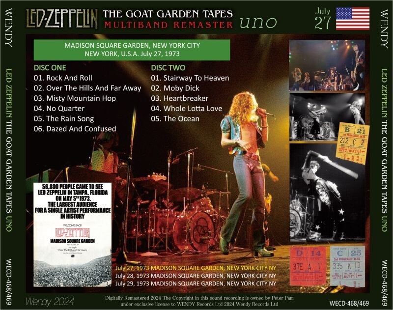 Led Zeppelin - Live 1973 Madison Square Garden, New York, 1st Night 2CD ...
