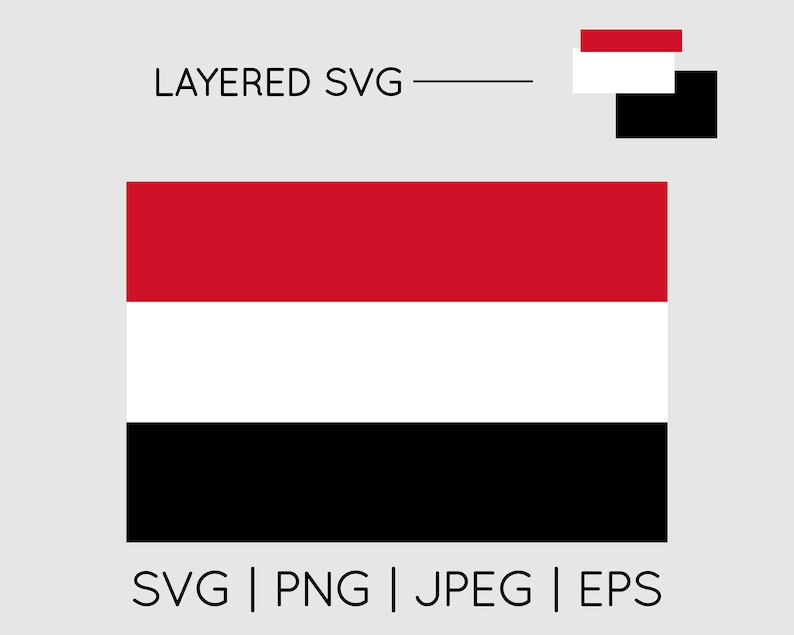 Yemen Flag | SVG EPS PNG Jpeg Instant Digital Download Clipart Vector ...