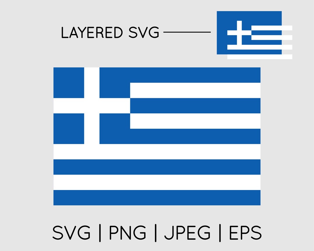 Greece Flag | SVG EPS PNG Jpeg Instant Digital Download Clipart Vector ...