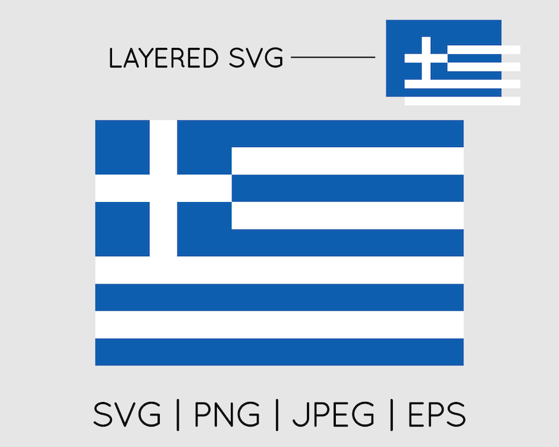 Greece Flag | SVG EPS PNG Jpeg Instant Digital Download Clipart Vector ...