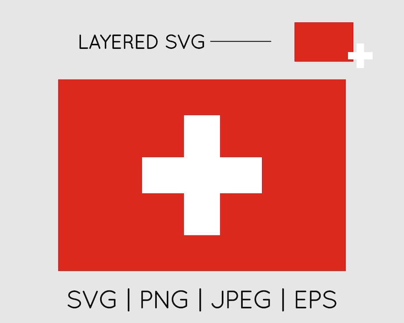 Switzerland Flag SVG EPS PNG Instant Digital Download Clipart Vector ...