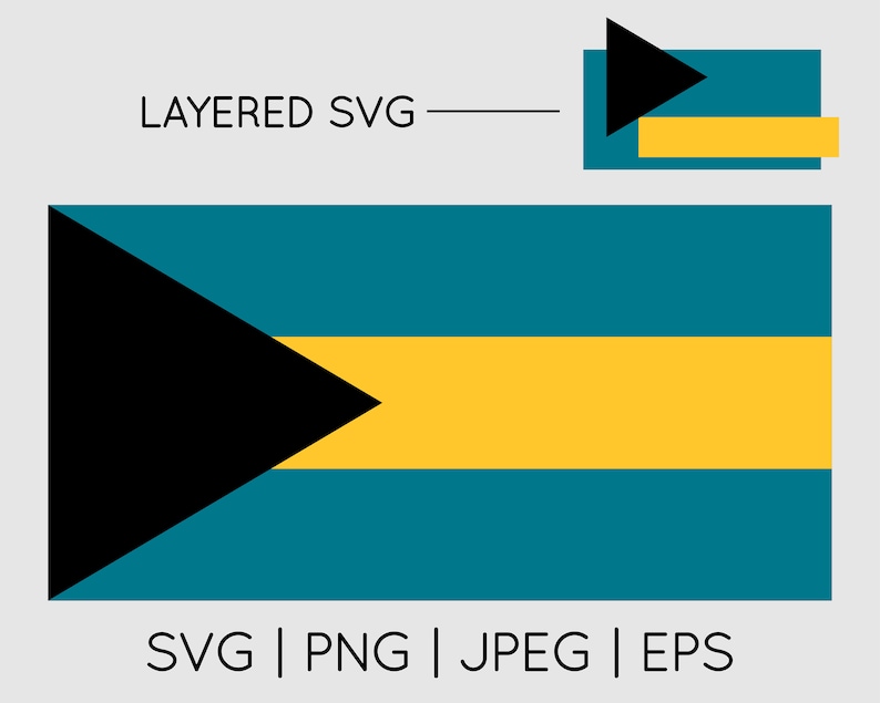 Bahamas Flag SVG EPS PNG Jpeg Instant Digital Download Clipart Vector ...