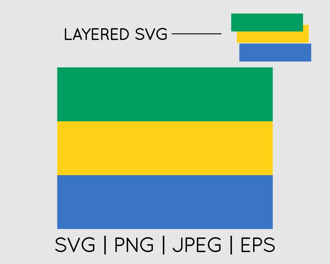 Gabon Flag | SVG EPS PNG Instant Digital Download Clipart Vector ...