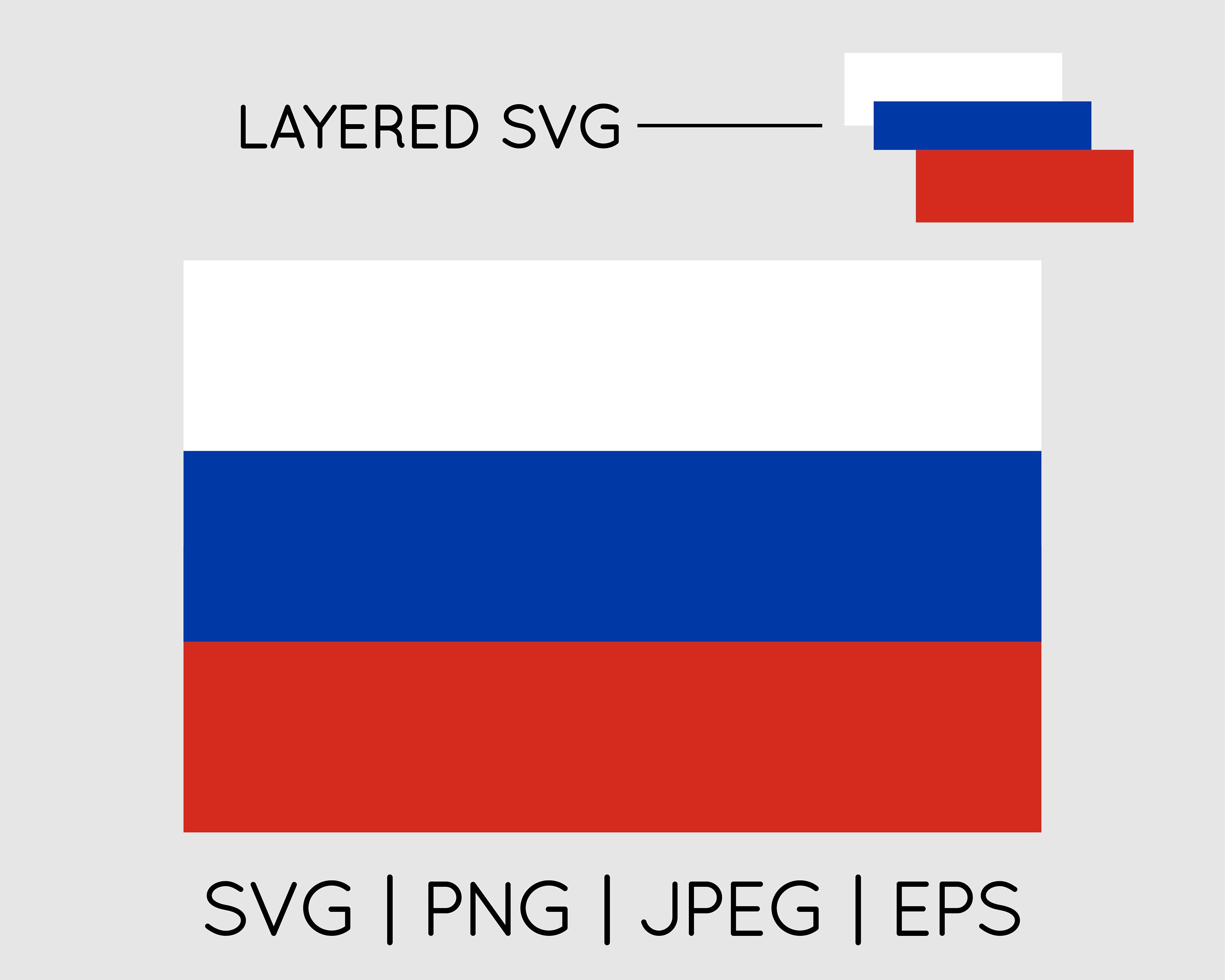 Russia Flag | SVG EPS PNG Instant Digital Download Clipart Vector ...