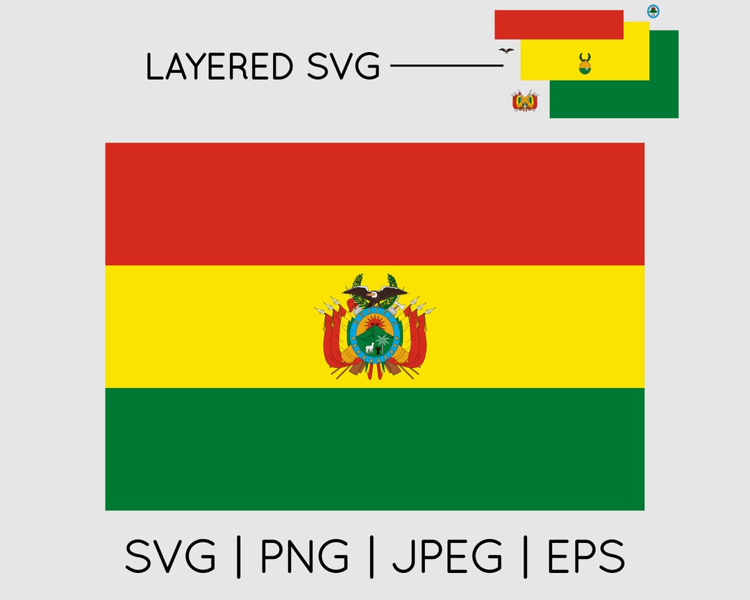 Bolivia Flag | SVG EPS PNG Jpeg Instant Digital Download Clipart Vector ...