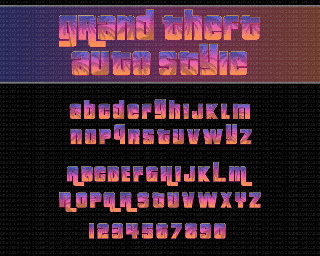 GTA Gaming Font PNG and EPS Only Instant Digital Download Clipart ...