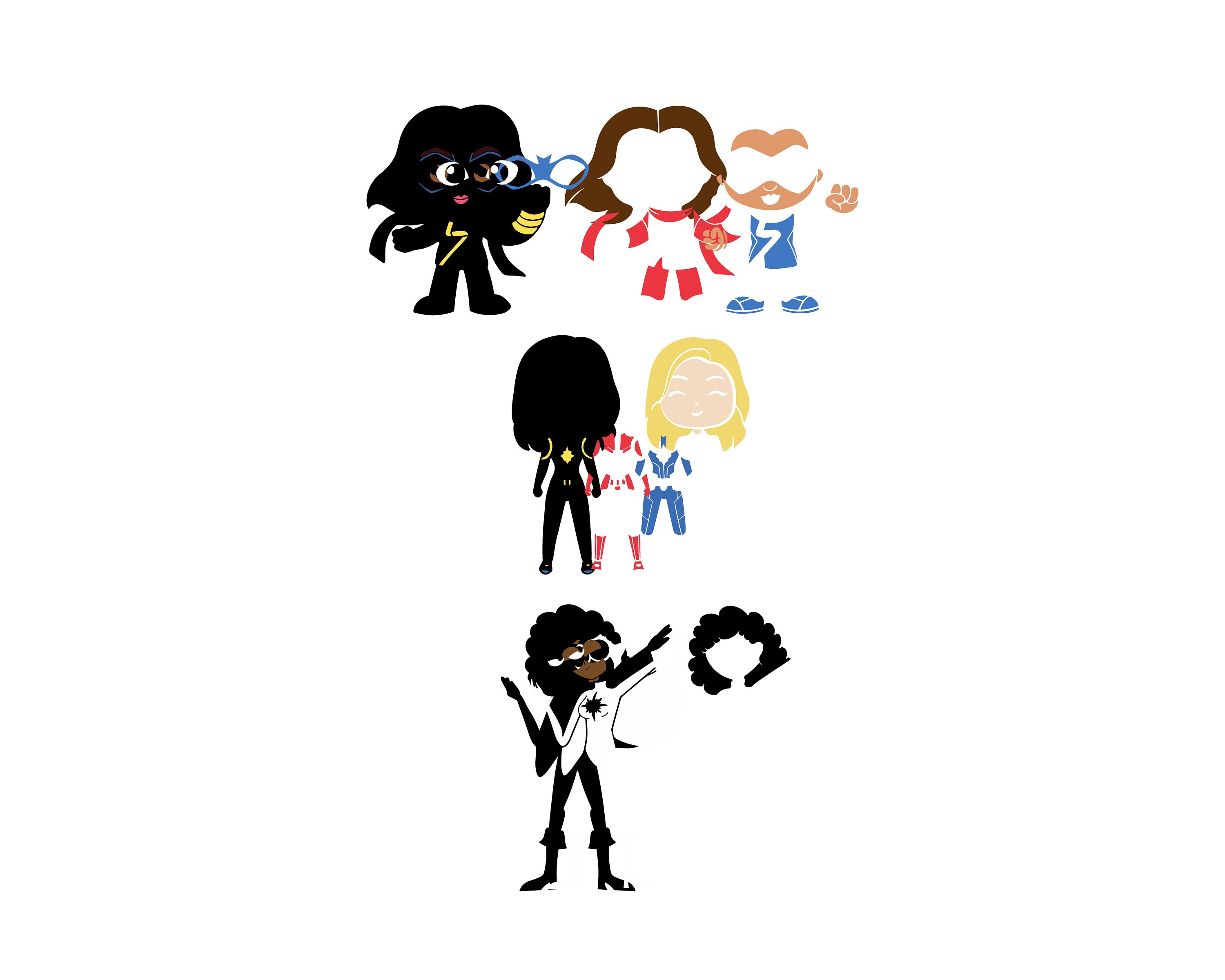 The Marvels, Ms Marvel, Captain Marvel Layered SVG & PNG Instant ...