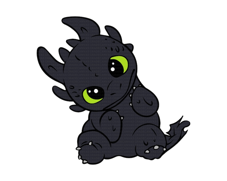 Dragon, Toothless | Layered SVG & PNG Instant Digital Download Clipart ...
