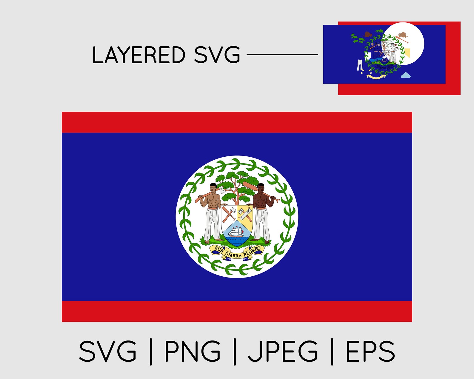 Belize Flag SVG EPS PNG Jpeg Instant Digital Download Clipart Vector ...