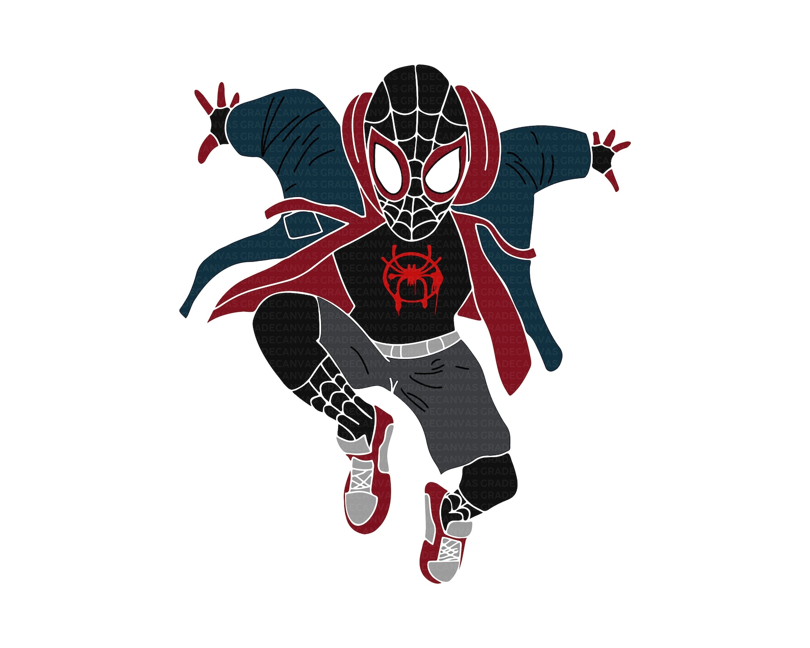 Spiderman, Spider Verse, Miles Morales Design | SVG EPS PNG Instant ...