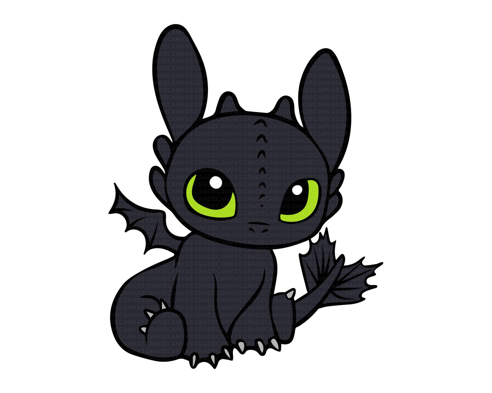 Dragon, Toothless | Layered SVG & PNG Instant Digital Download Clipart ...