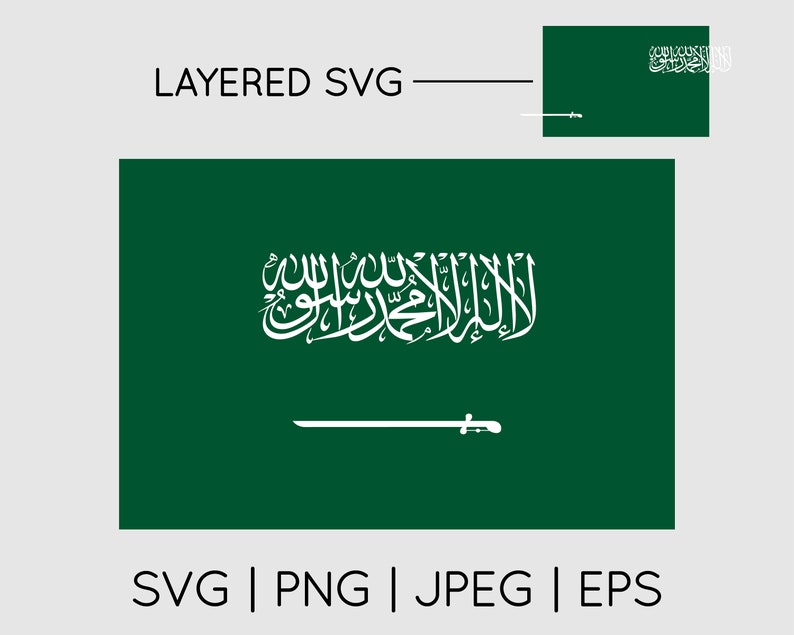Saudi Arabia Flag SVG EPS PNG Jpeg Instant Digital Download Clipart ...