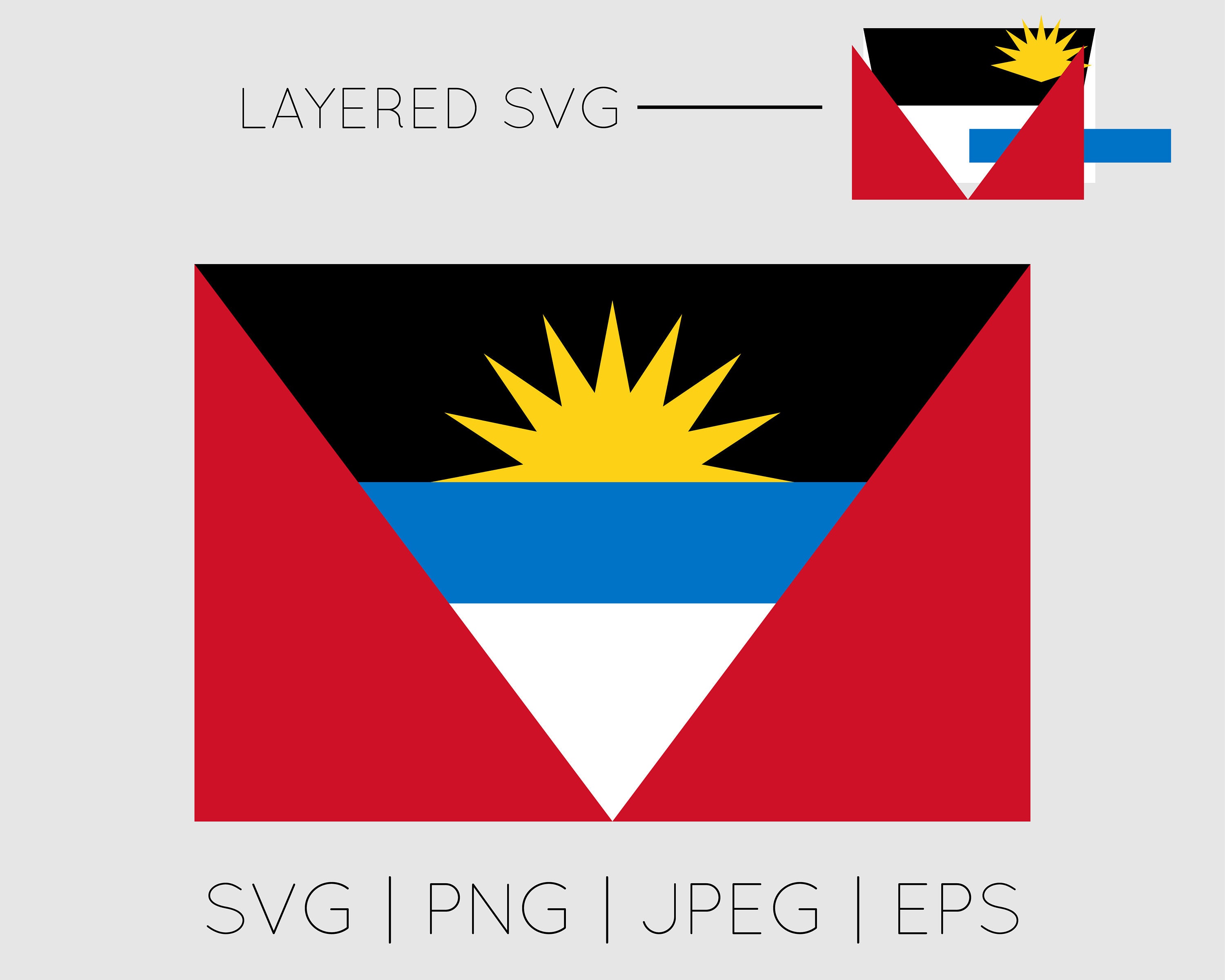 Antigua and Barbuda Flag | SVG EPS PNG Instant Digital Download Clipart ...