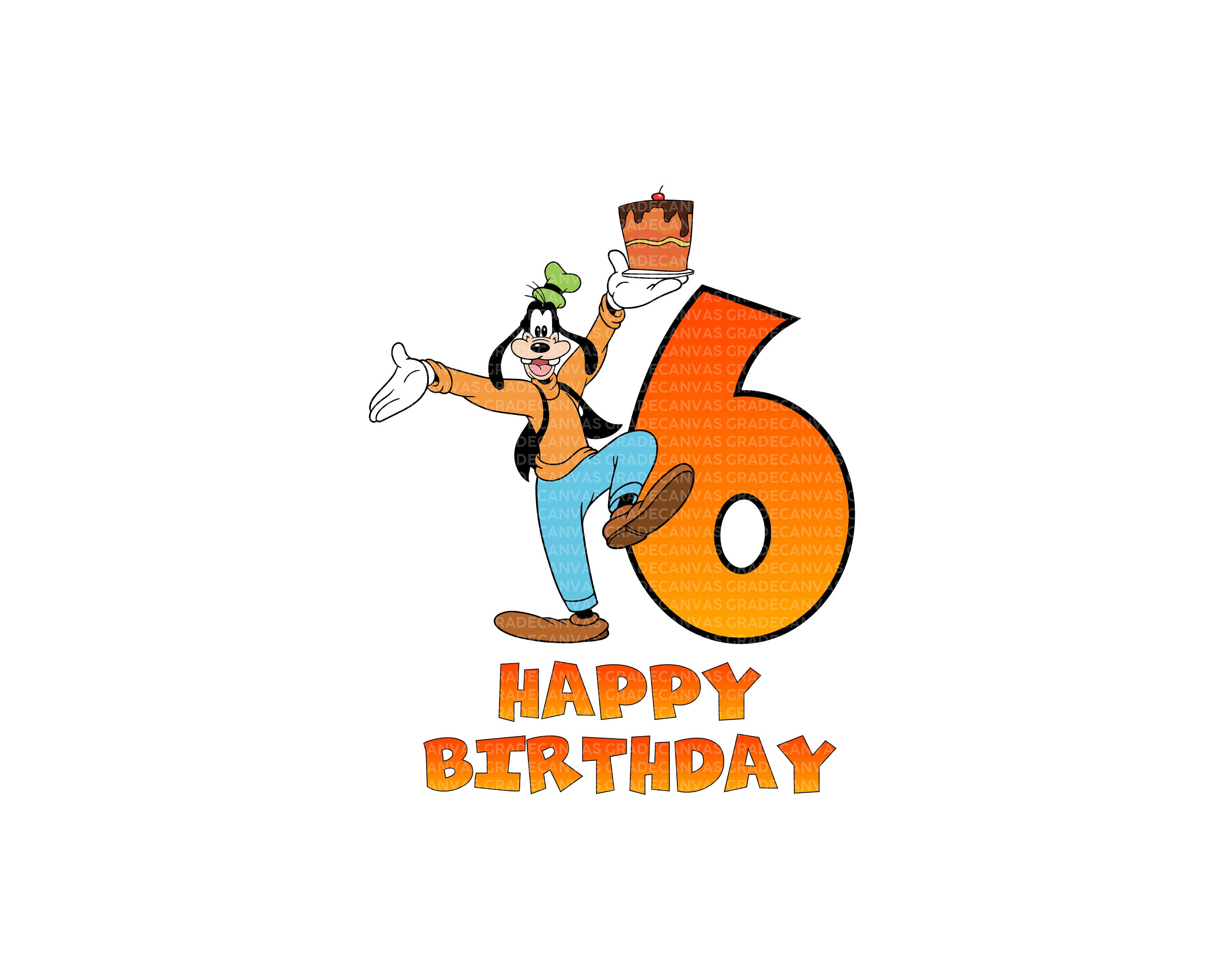 Goofy Birthday Age Layered SVG & PNG Instant Digital Download Clipart ...