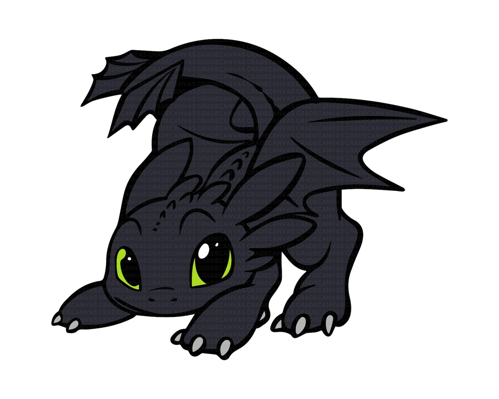 Dragon, Toothless | Layered SVG & PNG Instant Digital Download Clipart ...