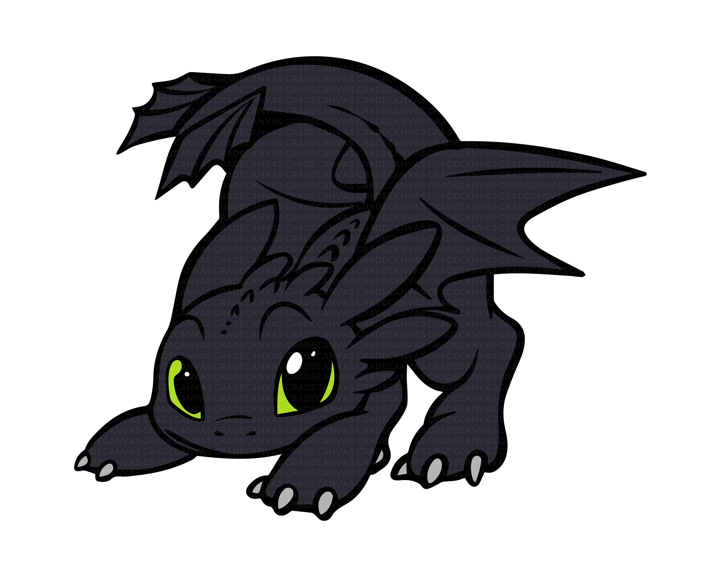 Dragon, Toothless | Layered SVG & PNG Instant Digital Download Clipart ...
