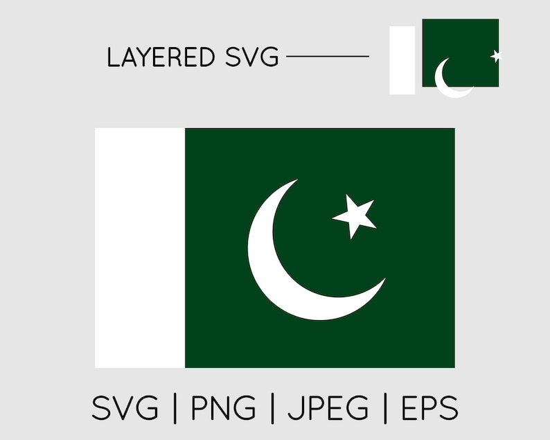 Pakistan Flag | SVG EPS PNG Instant Digital Download Clipart Vector ...