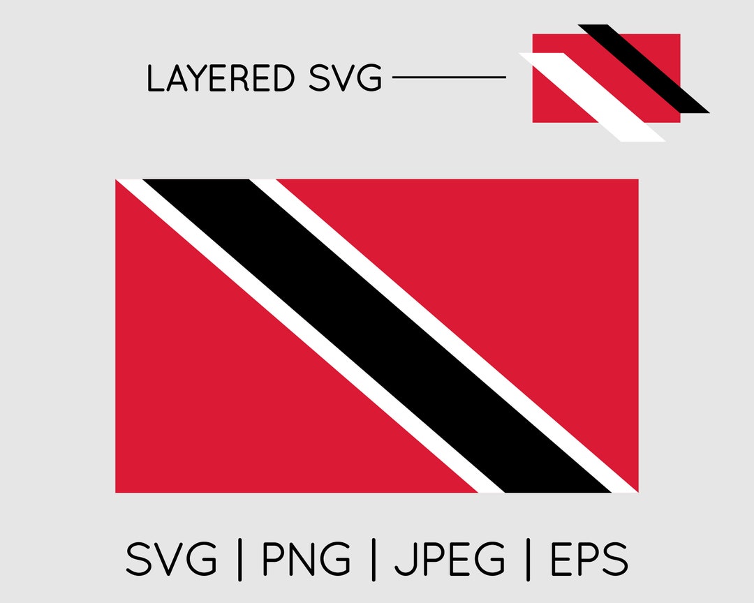Trinidad and Tobago Flag | SVG EPS PNG Instant Digital Download Clipart ...