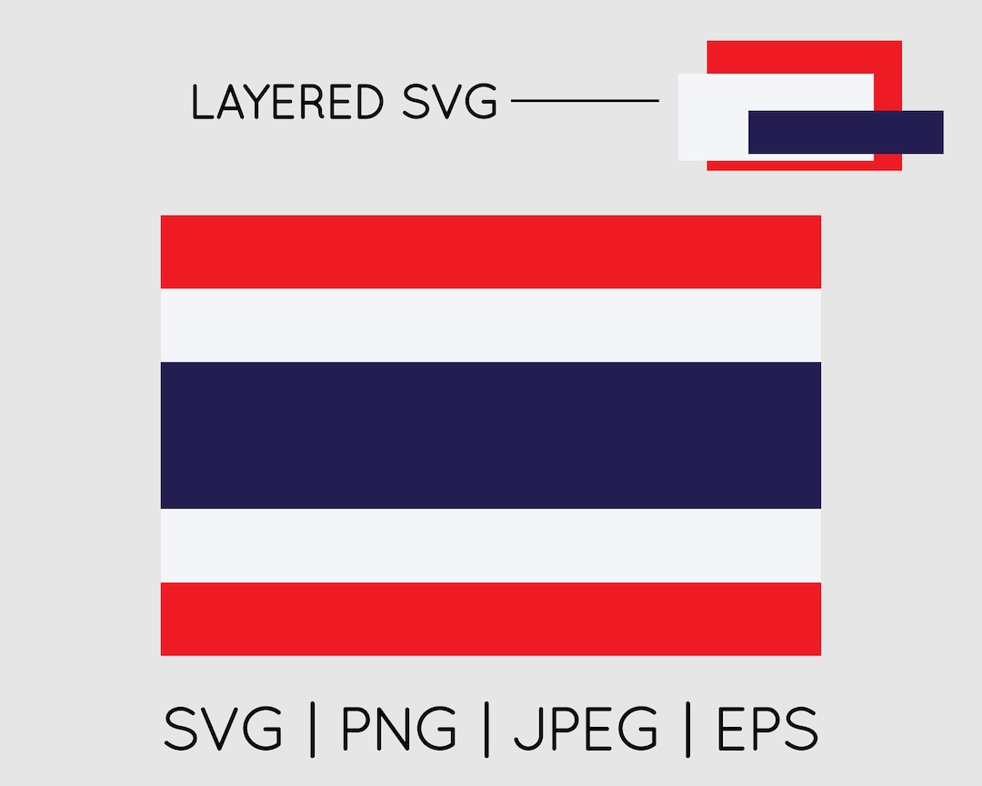 Thailand Flag | SVG EPS PNG Instant Digital Download Clipart Vector ...