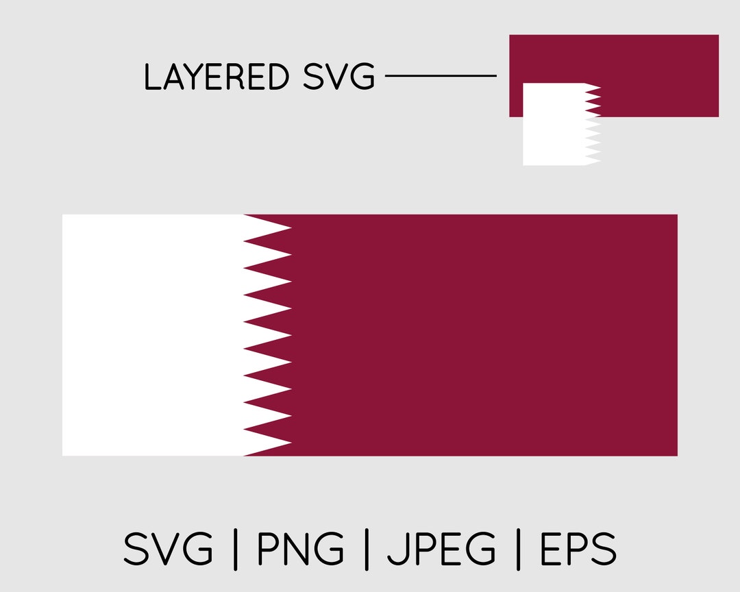 Qatar Flag | SVG EPS PNG Instant Digital Download Clipart Vector ...