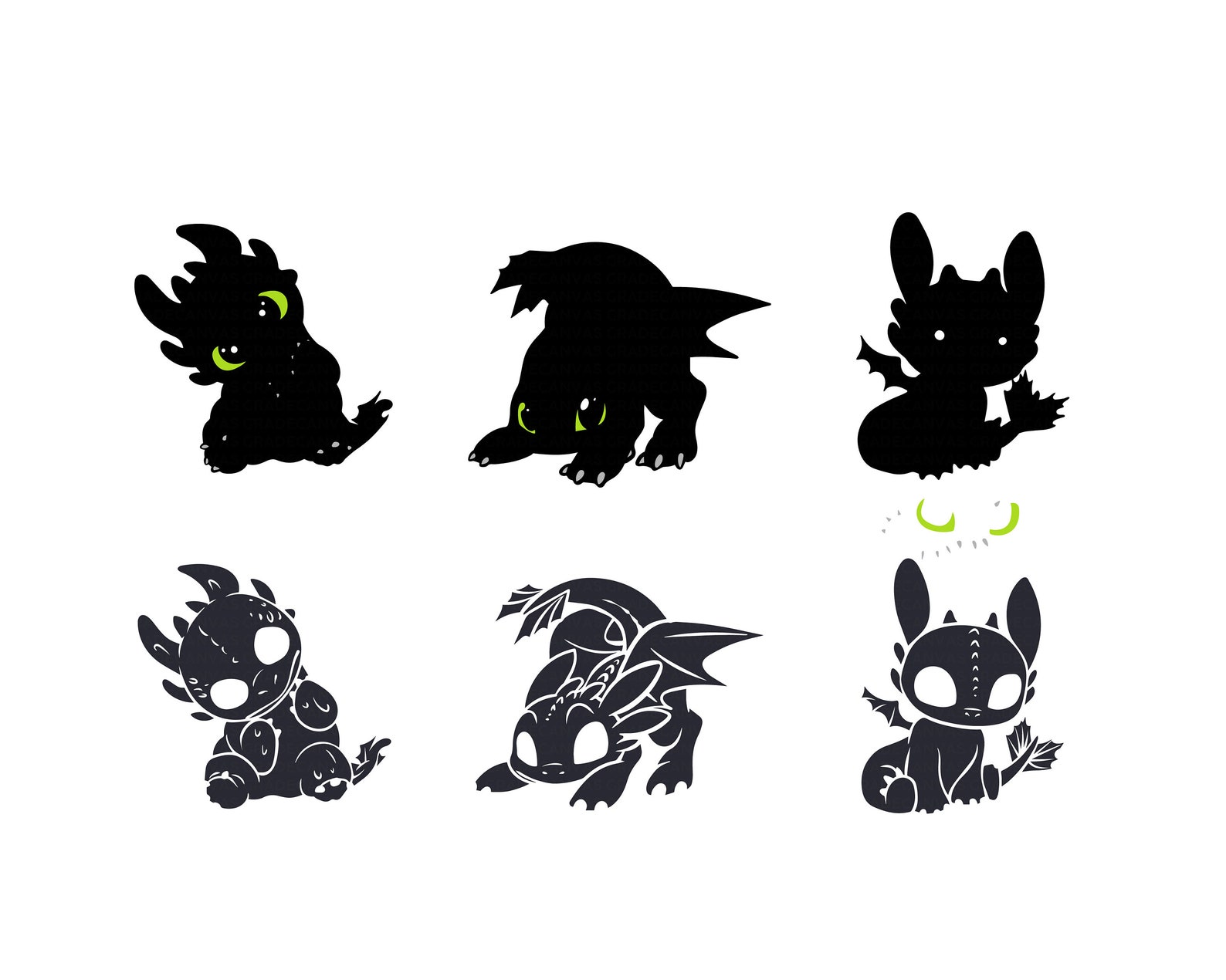 Dragon, Toothless | Layered SVG & PNG Instant Digital Download Clipart ...