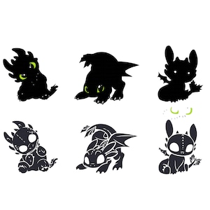 Dragon, Toothless | Layered SVG & PNG Instant Digital Download Clipart ...