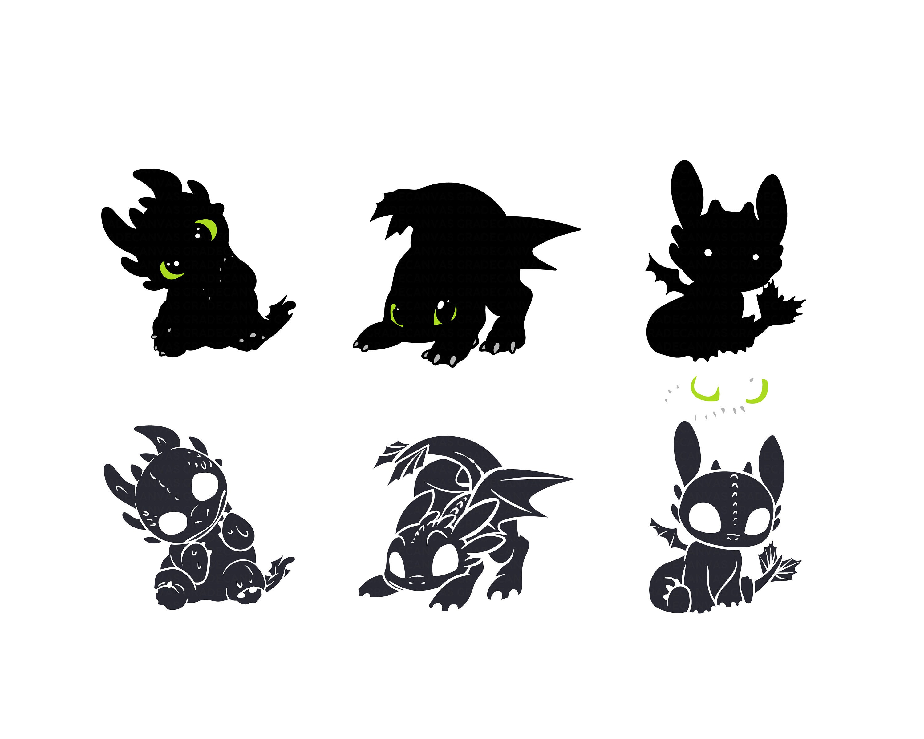 Dragon, Toothless | Layered SVG & PNG Instant Digital Download Clipart ...