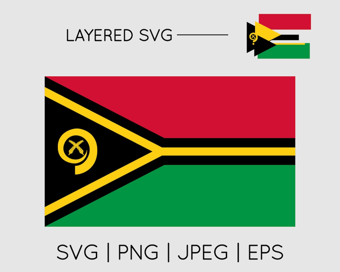 Vanuatu Flag | SVG EPS PNG Jpeg Instant Digital Download Clipart Vector ...