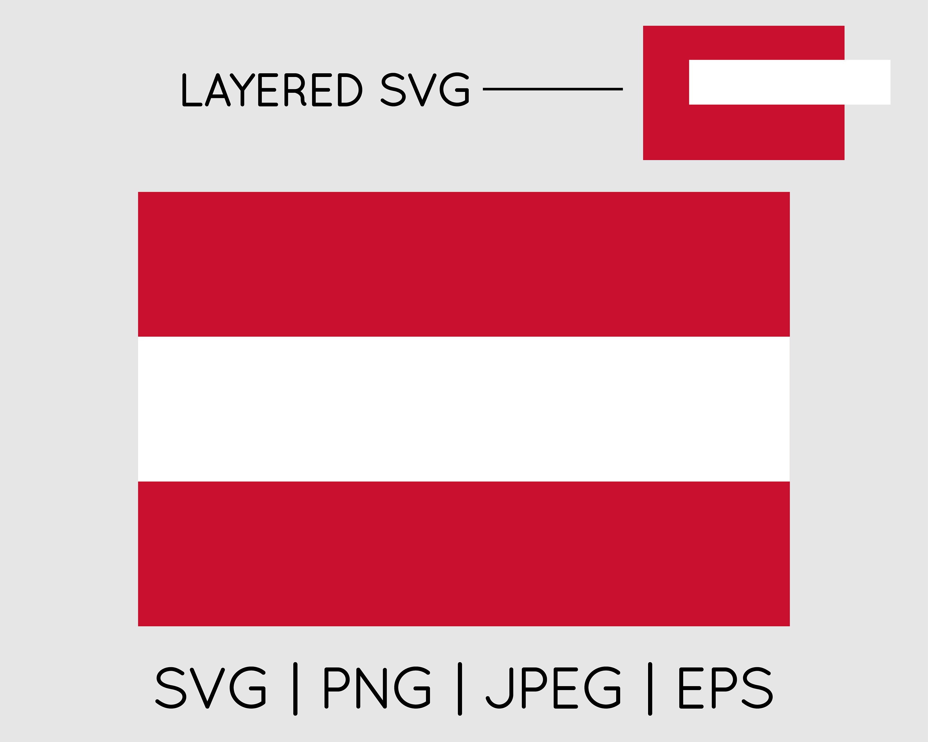 Austria Flag | SVG EPS PNG Jpeg Instant Digital Download Clipart Vector ...