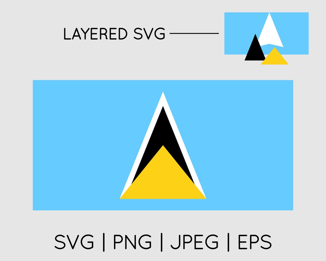 Saint Lucia Flag | SVG EPS PNG Jpeg Instant Digital Download Clipart ...