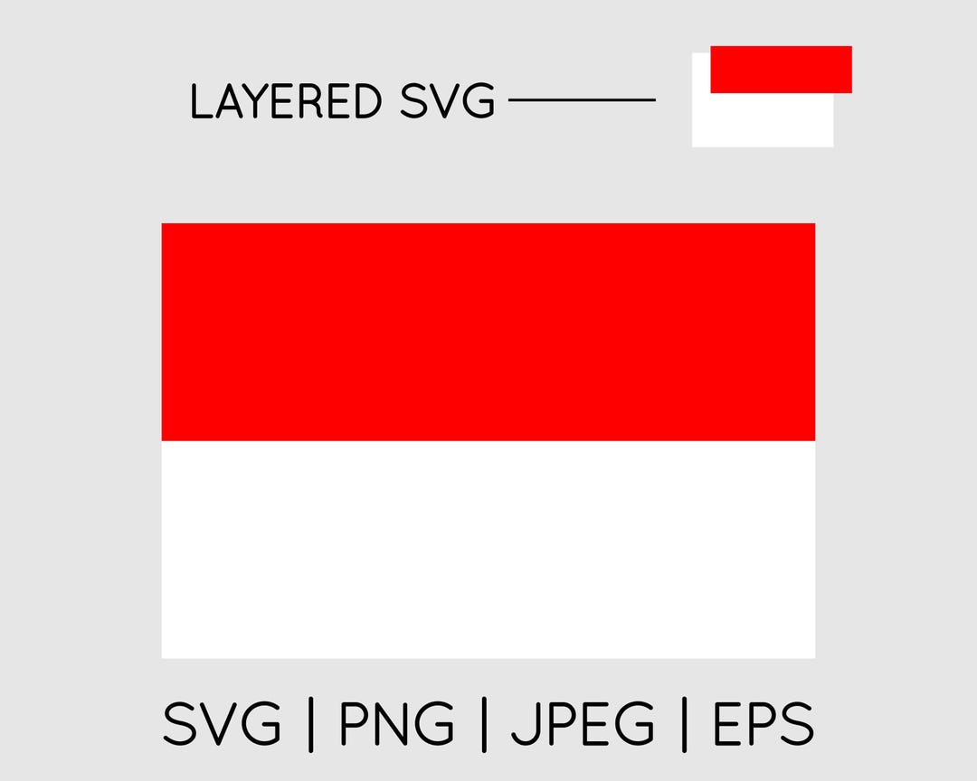Indonesia Flag | SVG EPS PNG Jpeg Instant Digital Download Clipart ...