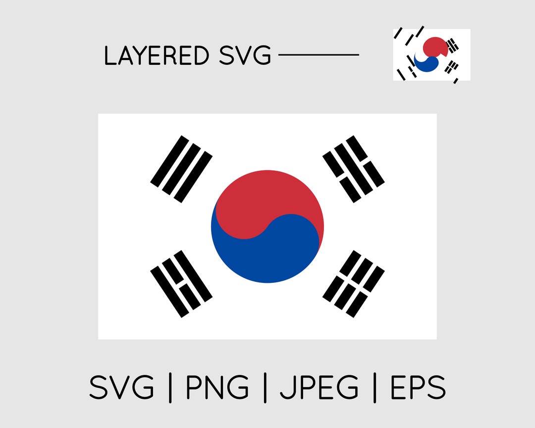 South Korea Flag | SVG EPS PNG Instant Digital Download Clipart Vector ...